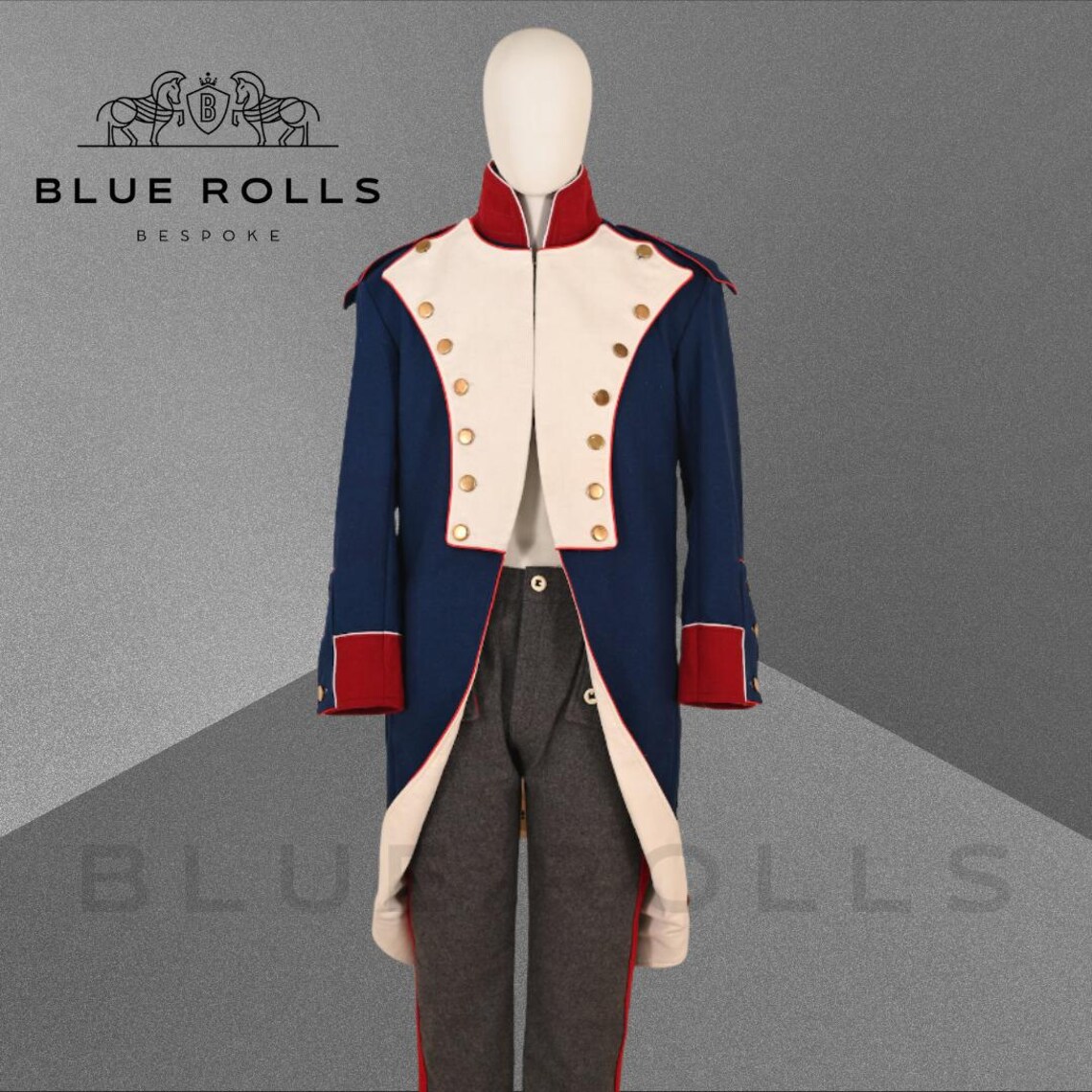 New Men's Regency Reproduction Blue British Napoleonic Uniform Blue ...