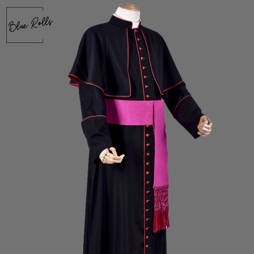 Bishop Cassock With Inverness Cape - Cosplay Legend Clergy Robe With ...
