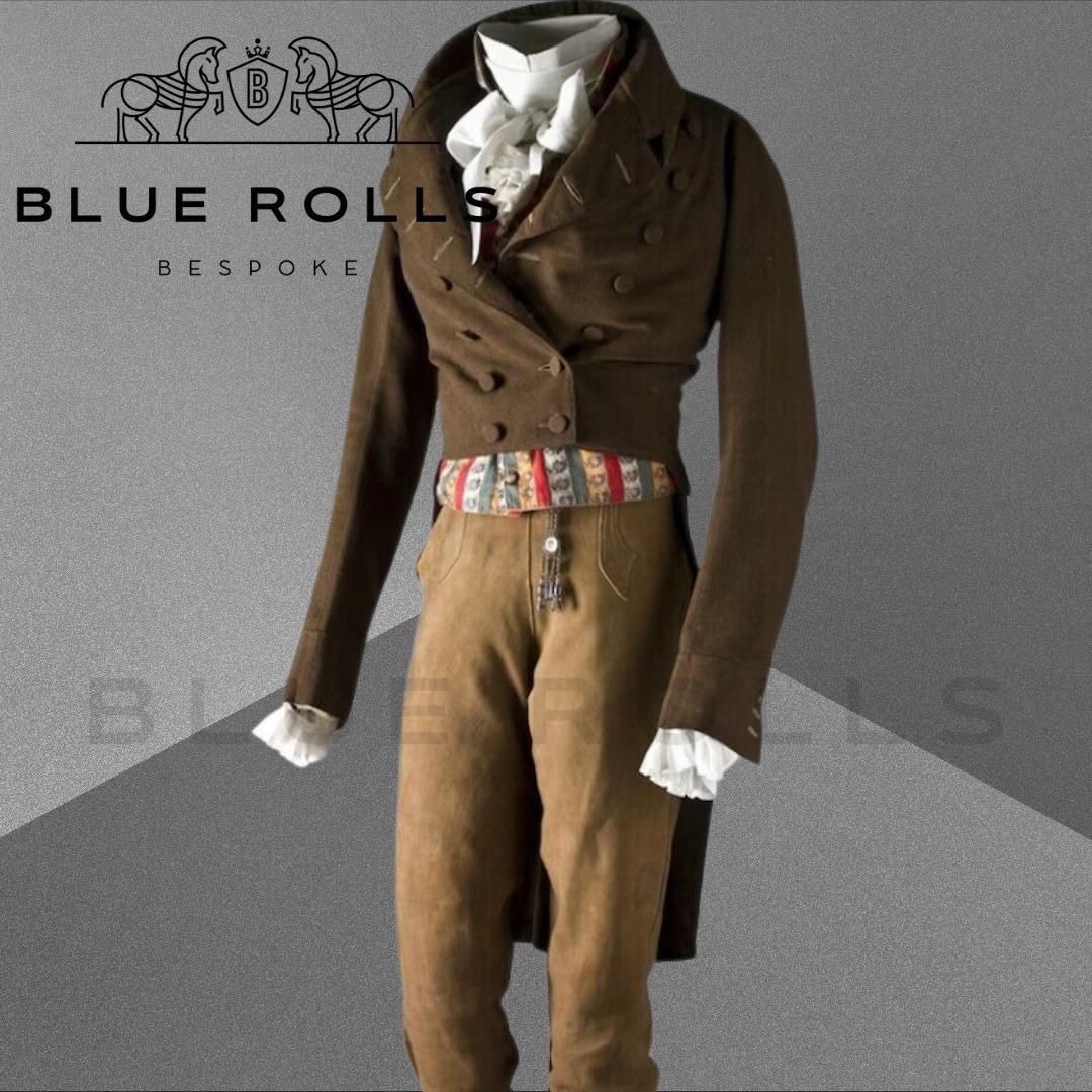New Male Regency Victorian Military Frock Coat 1820-30s British Brown ...