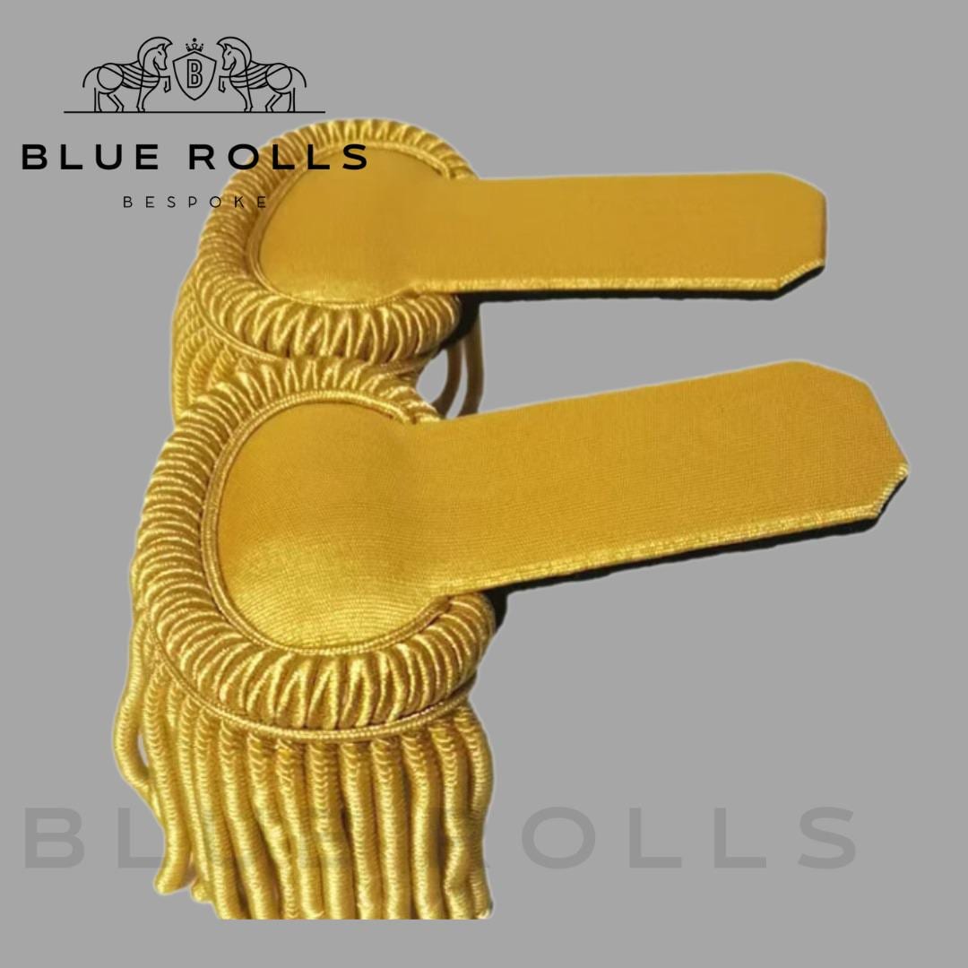 Gold Bullion Shoulder Epaulette With Fringe Embroidered Tassel Shoulder ...