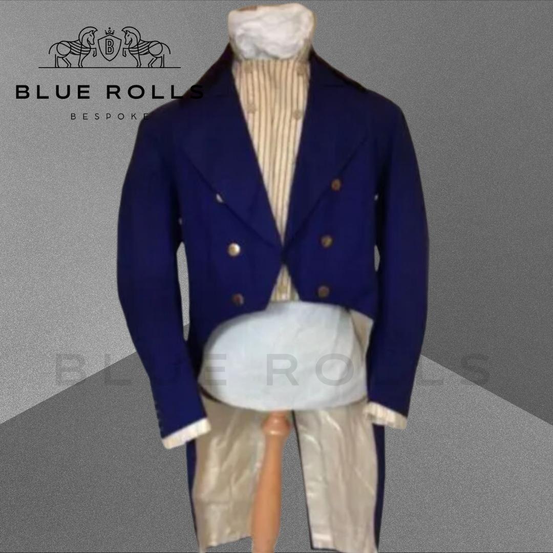 New Military Infantry Swallow Men Blue Wool Custom Made Tailcoat ...