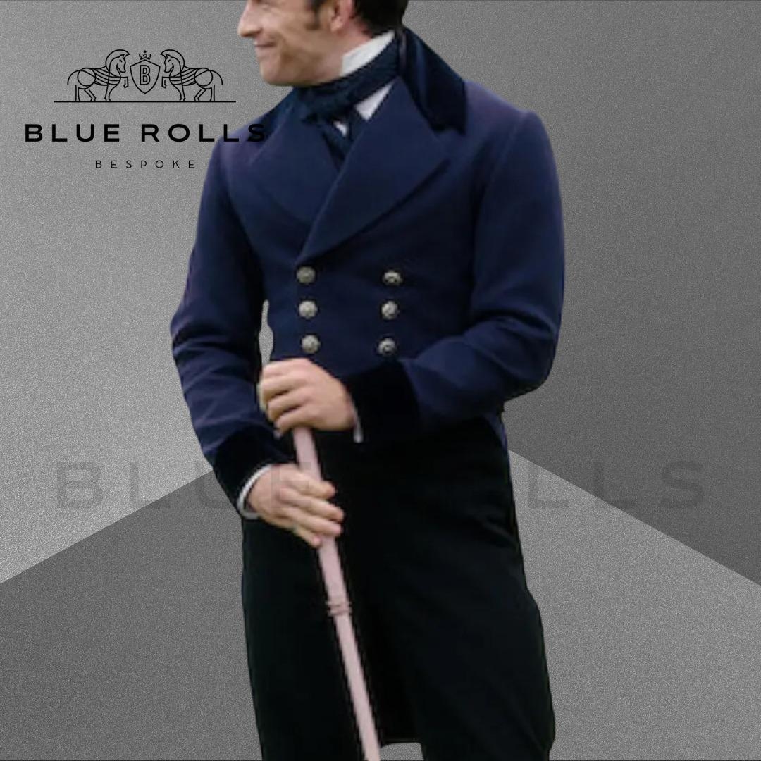 Men's Tailcoat Jacket, New Men Blue Wool Military Tailcoat, Nordic ...