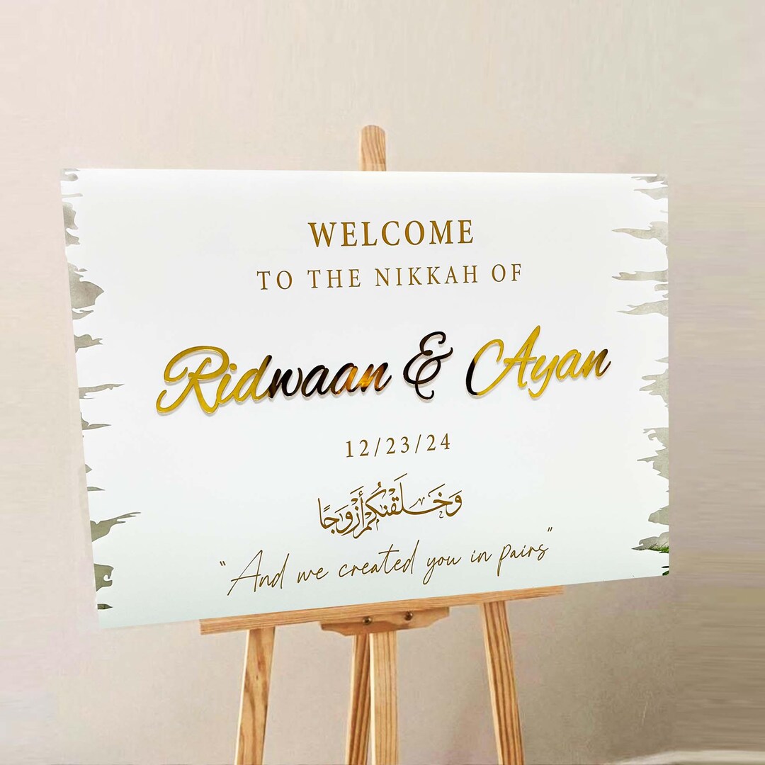 Custom Acrylic Brushes Back Welcome Sign, 3D Wedding Sign, , Custom ...