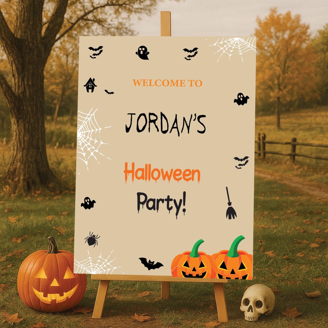 Custom Acrylic Halloween Welcome Sign: Spooky Party Decor - Etsy