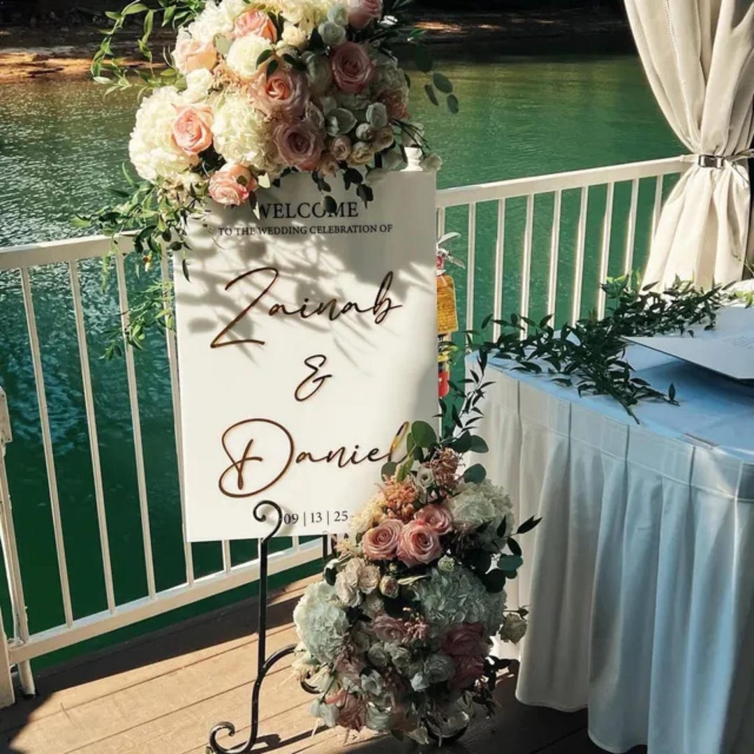 Welcome to Our Wedding Celebration Acrylic Sign, Custom Engagement ...