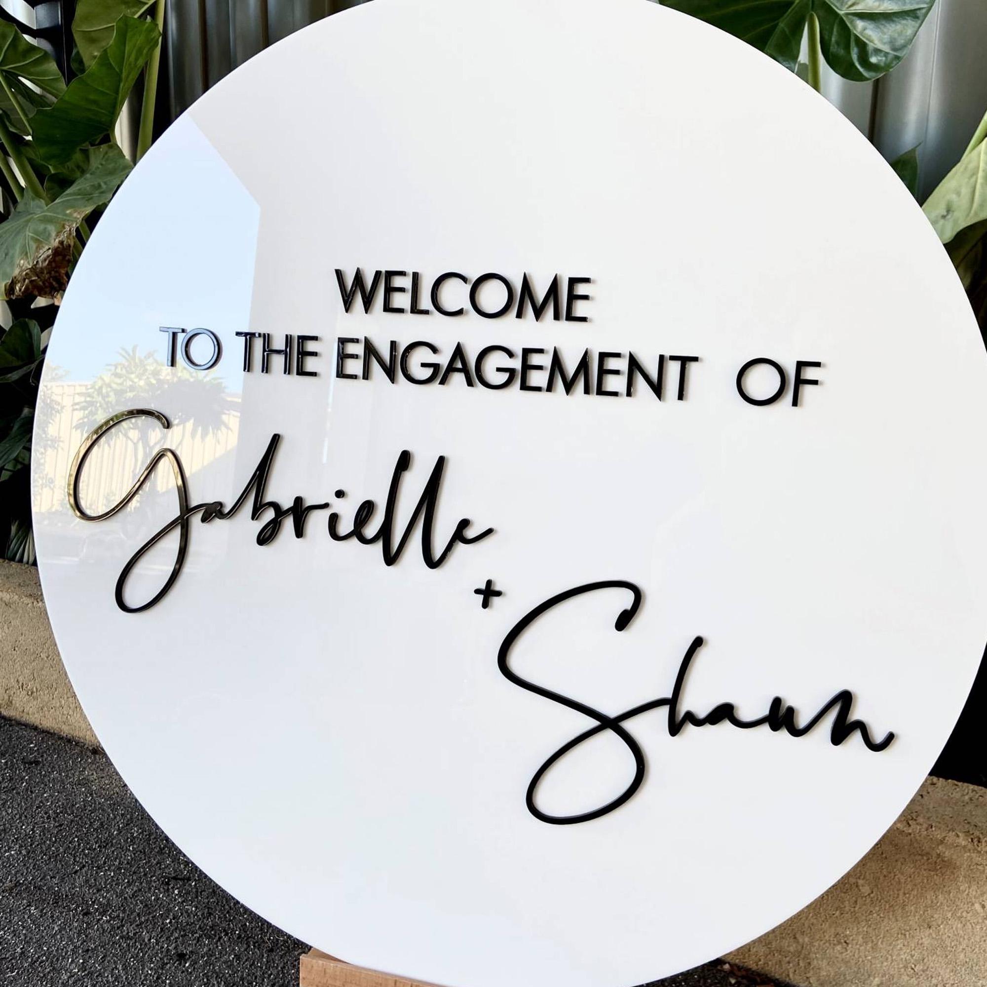 Custom Acrylic Welcome Sign: Round Party Decor, Wedding & Birthday - Etsy