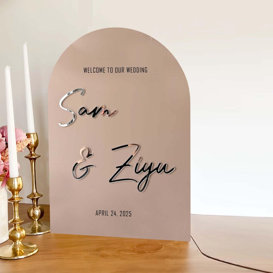 Custom Arch Acrylic Wedding Welcome Sign: 3D Lettering - Etsy