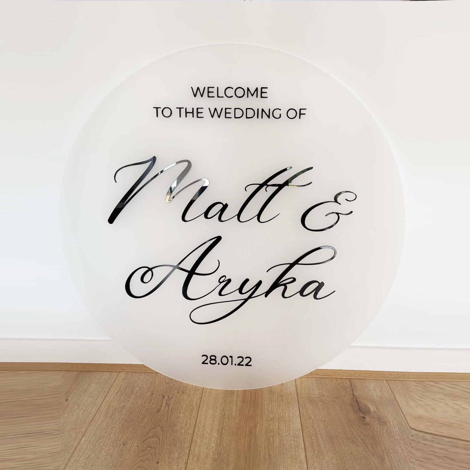 Custom Acrylic Welcome Birthday Party Sign | Welcome Party Round Sign ...