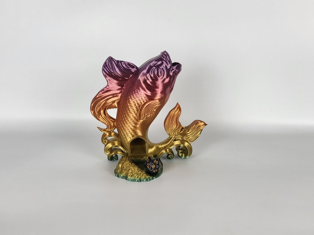 Miniature Koi Fish Dice Tower Beautiful Koi Fish Koi Dice Tower Terrain ...