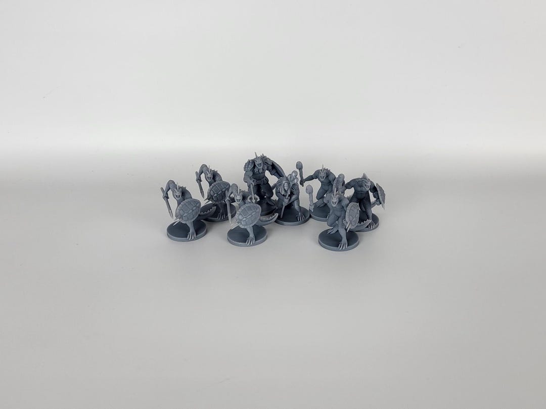 8 Pc Lizardfolk Tribe Clan Warband for Tabletop Gaming - Lizard King ...