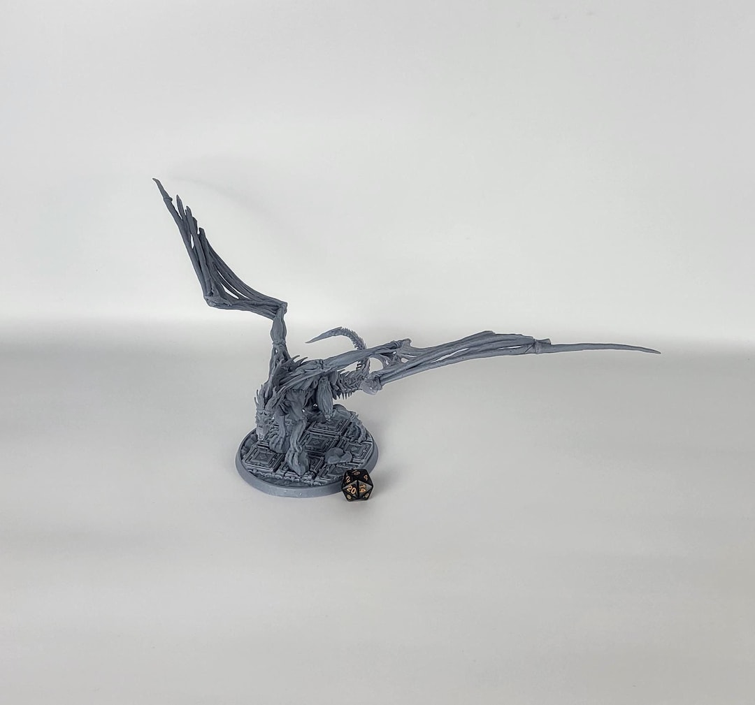 Undead Dragon Skeleton - Dracolich Miniature for Your Undead Army - Etsy
