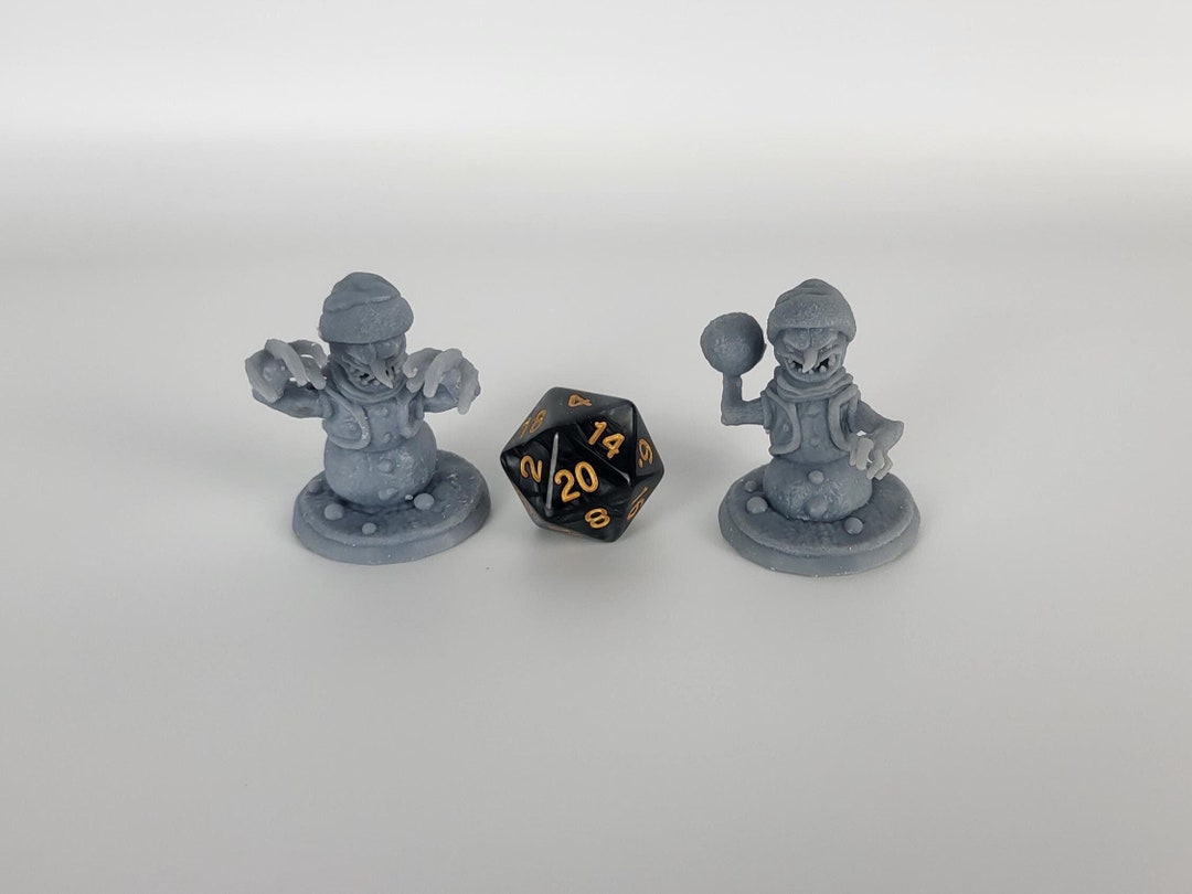 2 Pc Evil Snowmen Miniatures for Tabletop Gaming - Snowmen Mimics ...