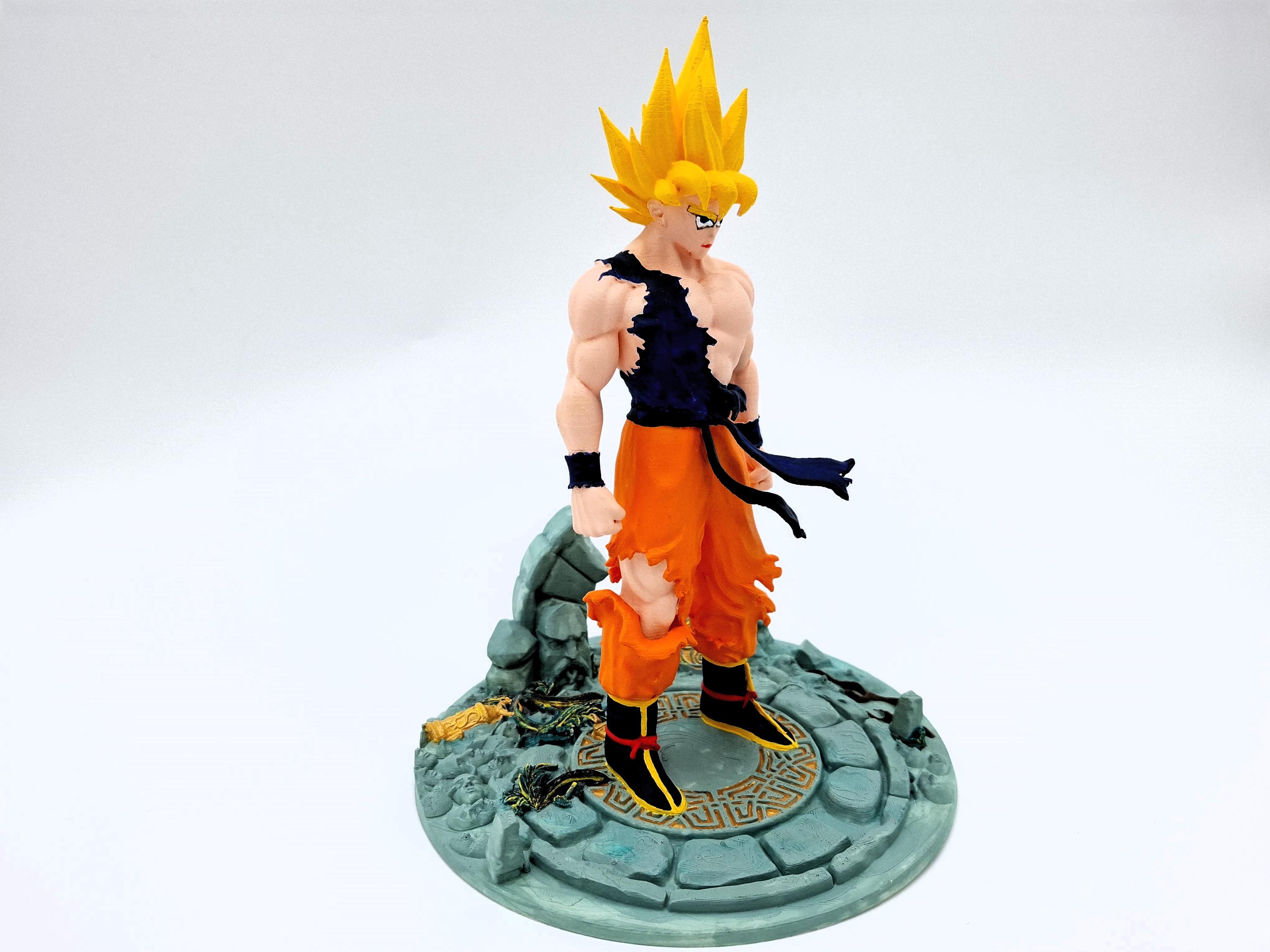 Handpainted Goku Sculpture Dragon Ball Anime Series Statue Perfect Gift ...