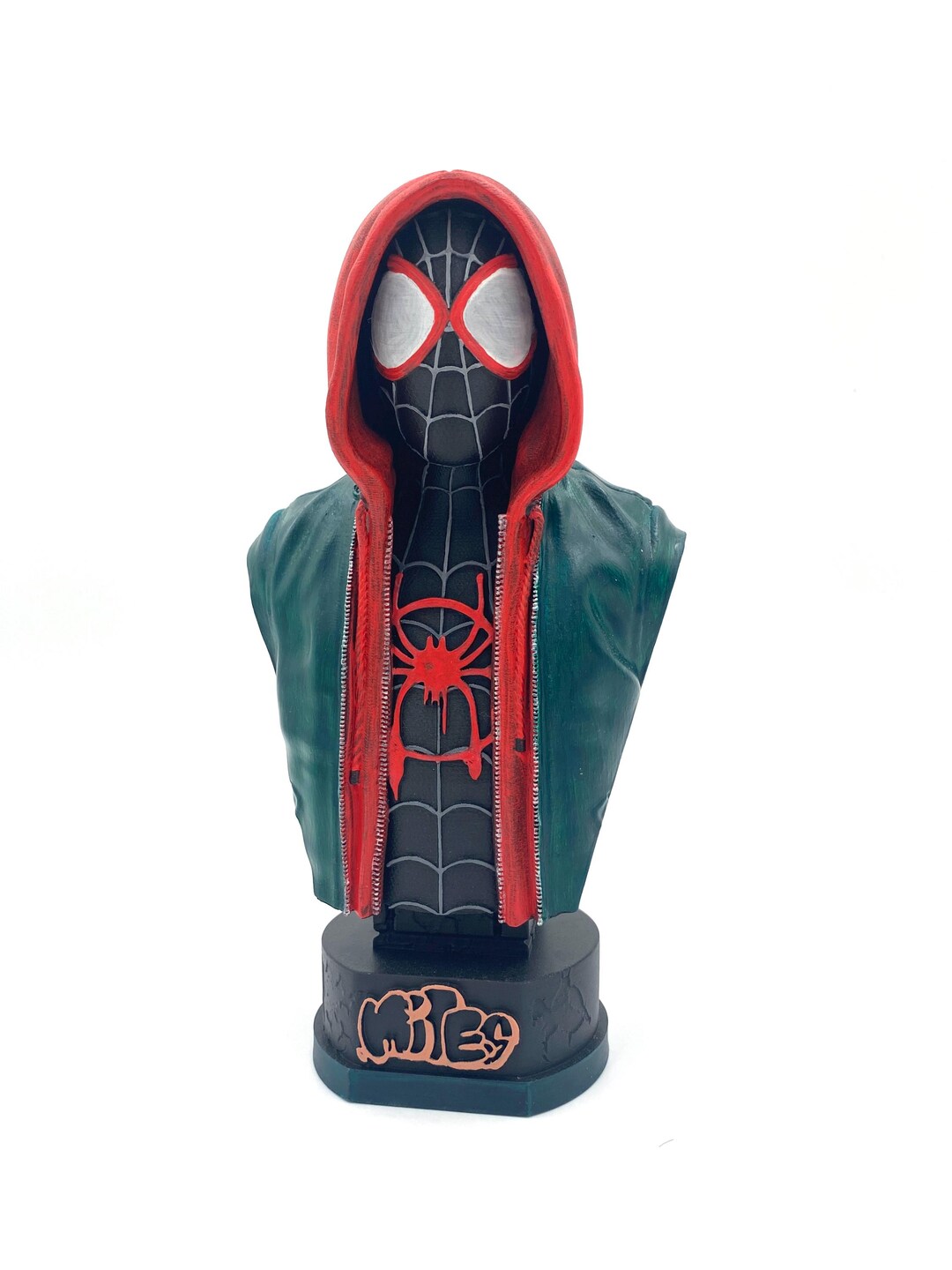 Hand-painted Miles Morales Spider-man Bust: 3D Printed Statue - Etsy