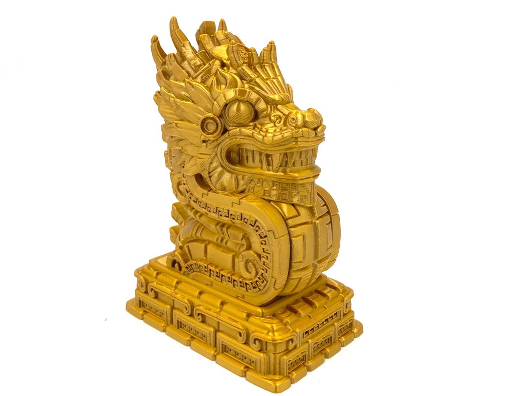 Golden Aztec Dragon Statue: 3D Printed Desk Decoration - Etsy