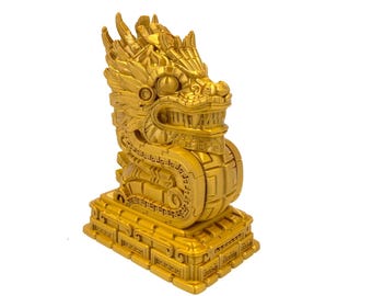 Golden Aztec Dragon Statue: 3D Printed Desk Decoration - Etsy