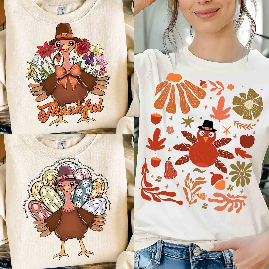Boho Floral Turkey PNG, Boho Turkey Png, Boho Thanksgiving Png, Gobble ...