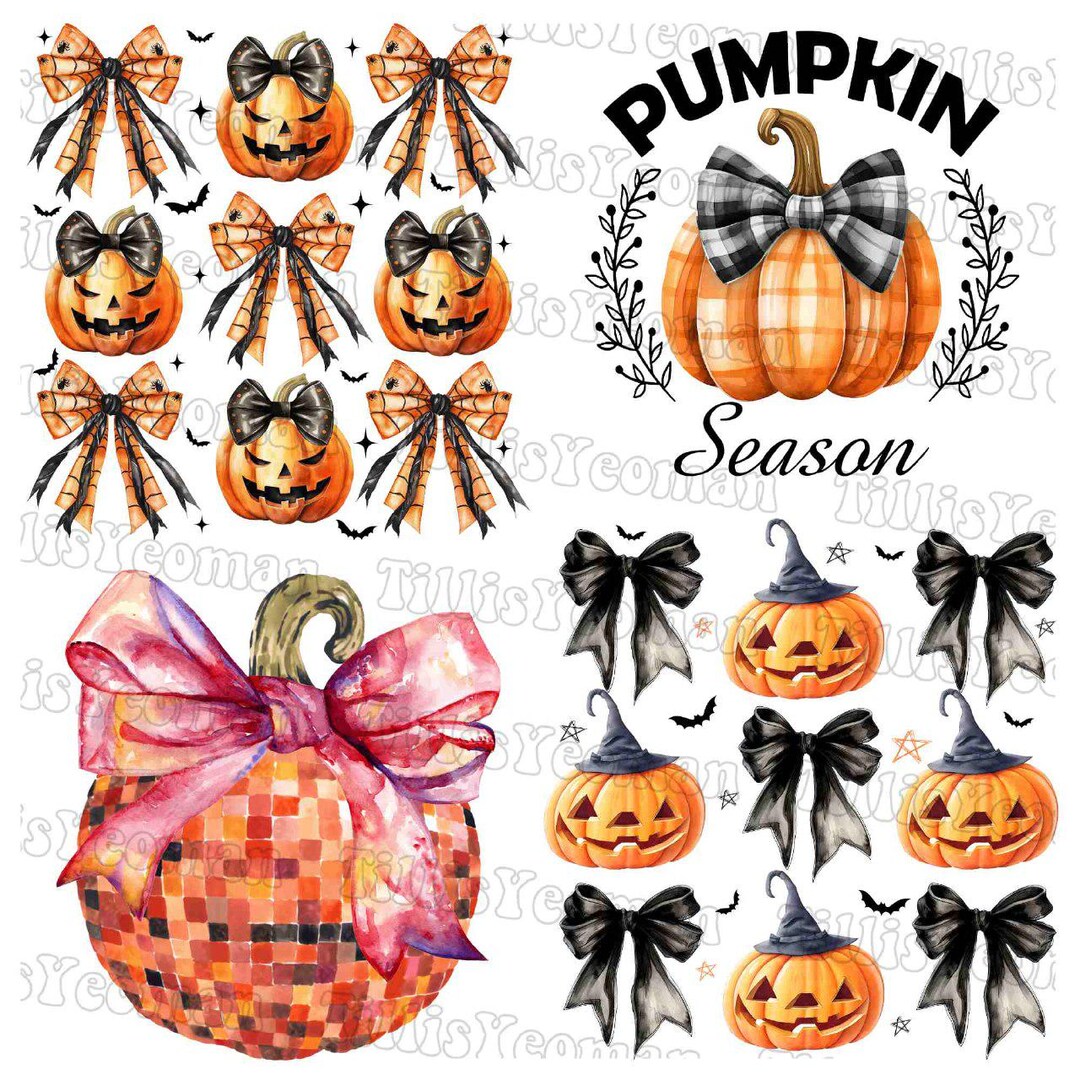 Coquette Pumpkin PNG Bundle, Autumn Pumpkin Png, Fall Png, Pumpkin ...
