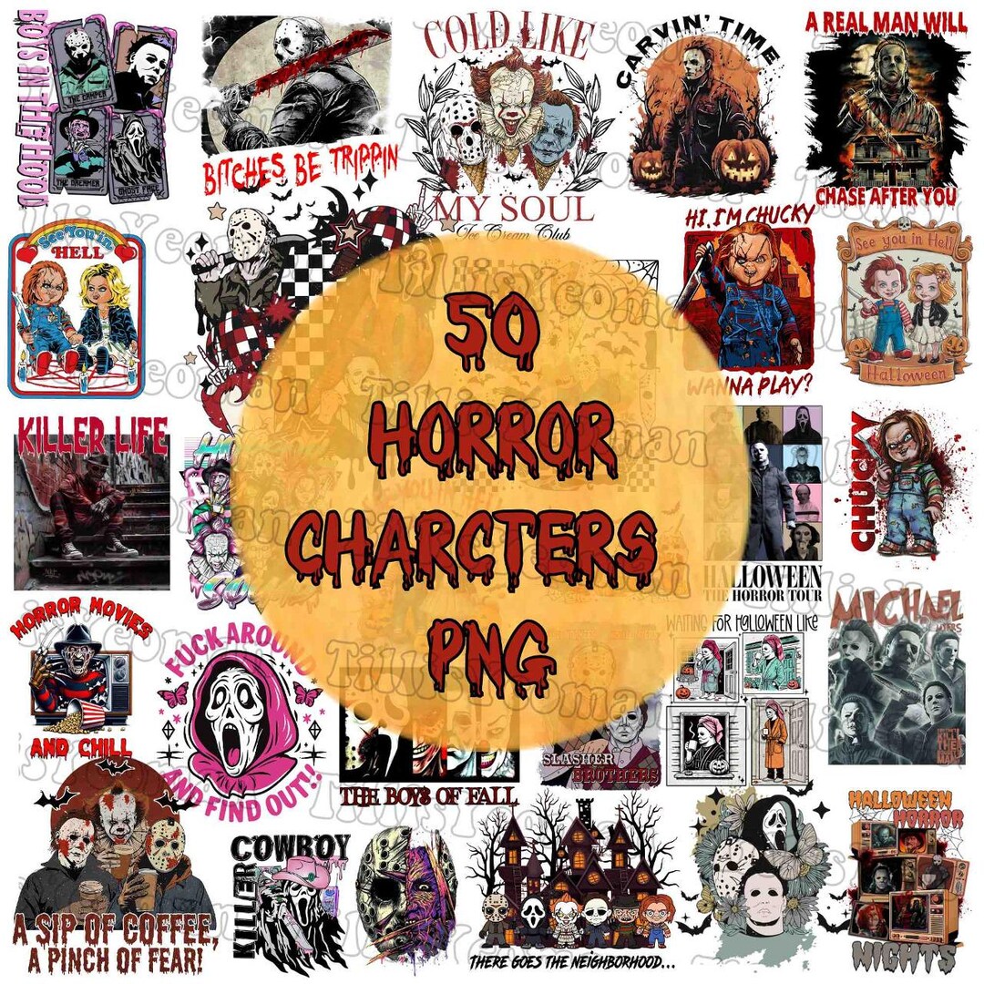 Horror Characters PNG Bundle, Halloween Png, Horror Friends Png, Horror ...