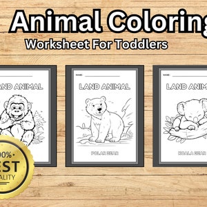 Animal Coloring Fun Activity Worksheets for Toddlers | Preschool ...