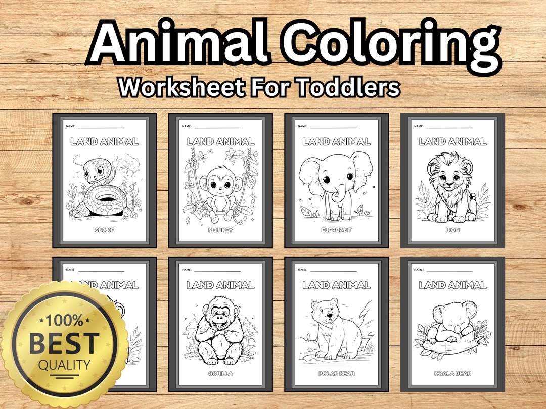 Animal Coloring Fun Activity Worksheets for Toddlers | Preschool ...