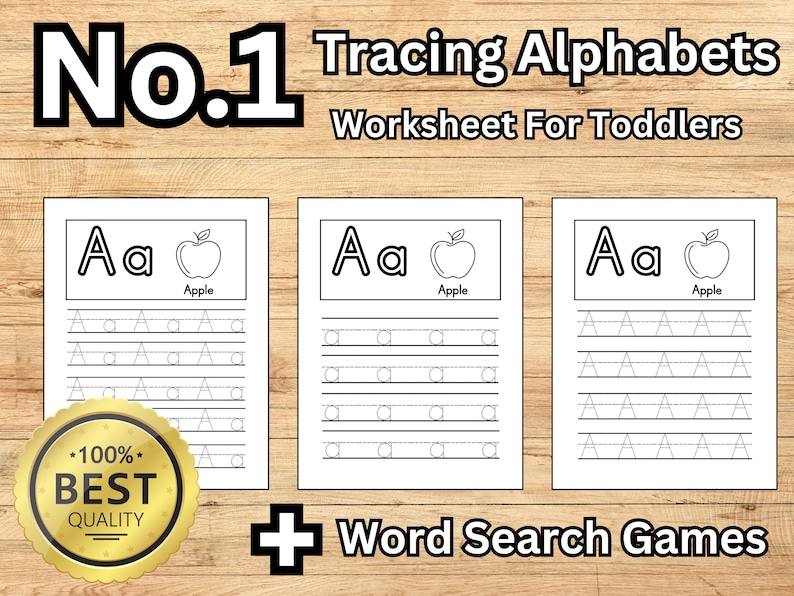 Tracing Alphabets & Word Search Games for Kids Toddlers Kindergarten ...