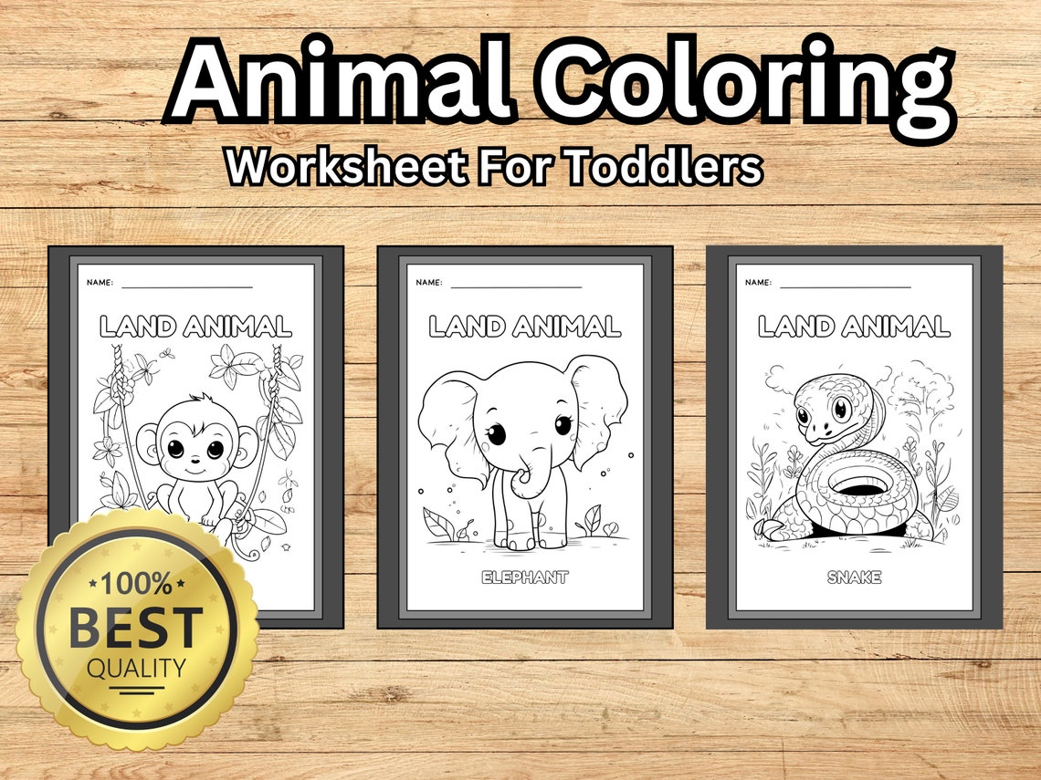 Animal Coloring Fun Activity Worksheets for Toddlers | Preschool ...