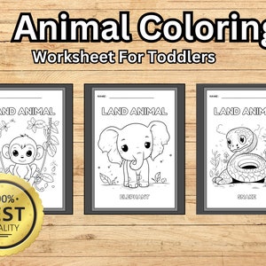 Animal Coloring Fun Activity Worksheets for Toddlers | Preschool ...