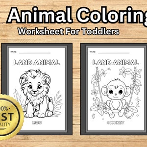 Animal Coloring Fun Activity Worksheets for Toddlers | Preschool ...