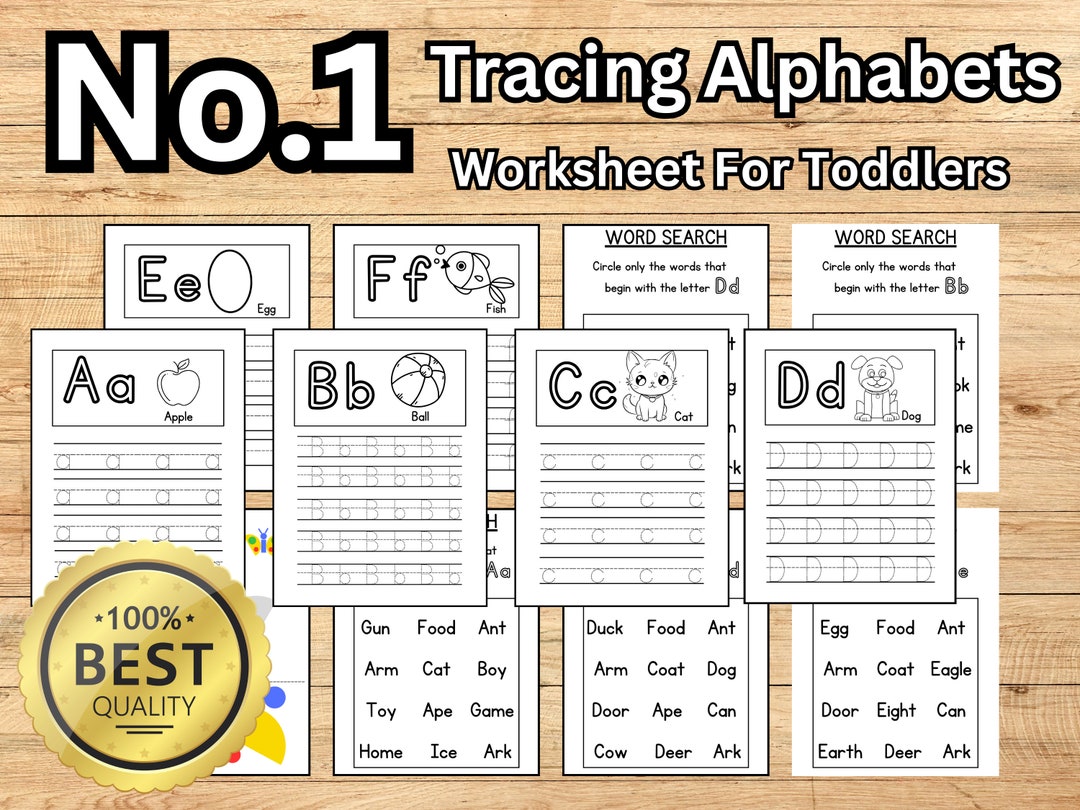 Tracing Alphabets & Word Search Games for Kids Toddlers Kindergarten ...