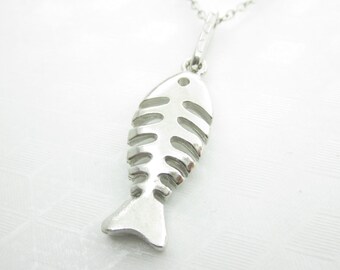 Fish Bone Pendant | Etsy