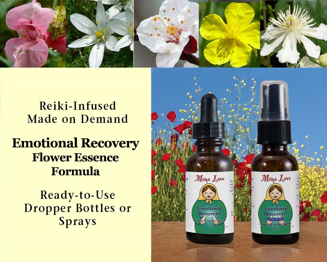 Emotional Recovery Flower Essence Dropper or Spray, Aura Mist for ...