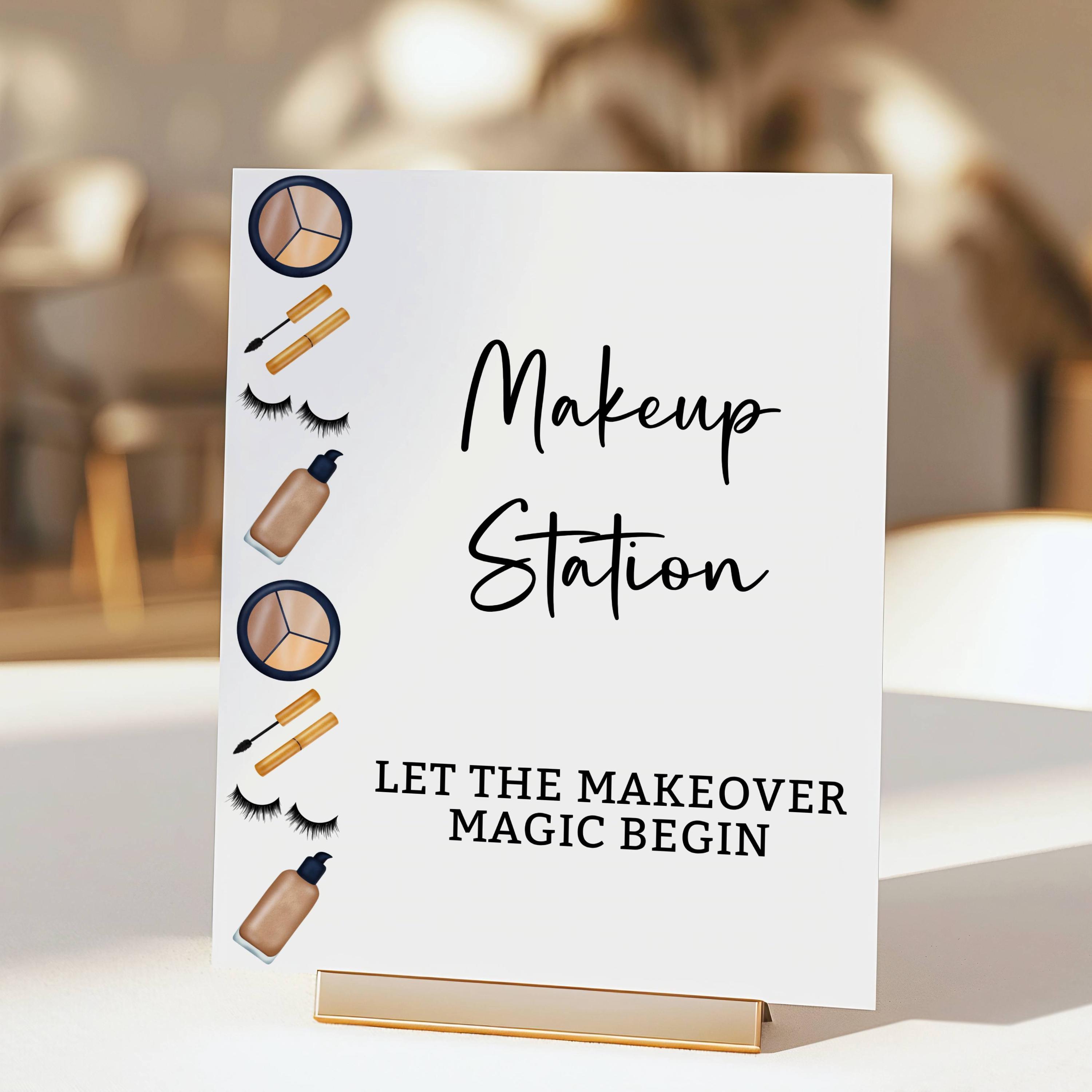 Spa Party Signs, Editable Makeup Birthday Signs, Spa Party Printables ...