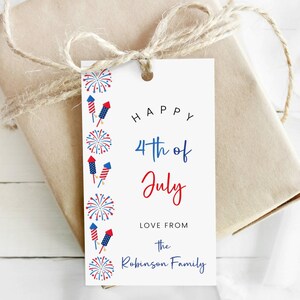 Happy 4th of July Tag, Editable 4th of July Party Favor Tag ...