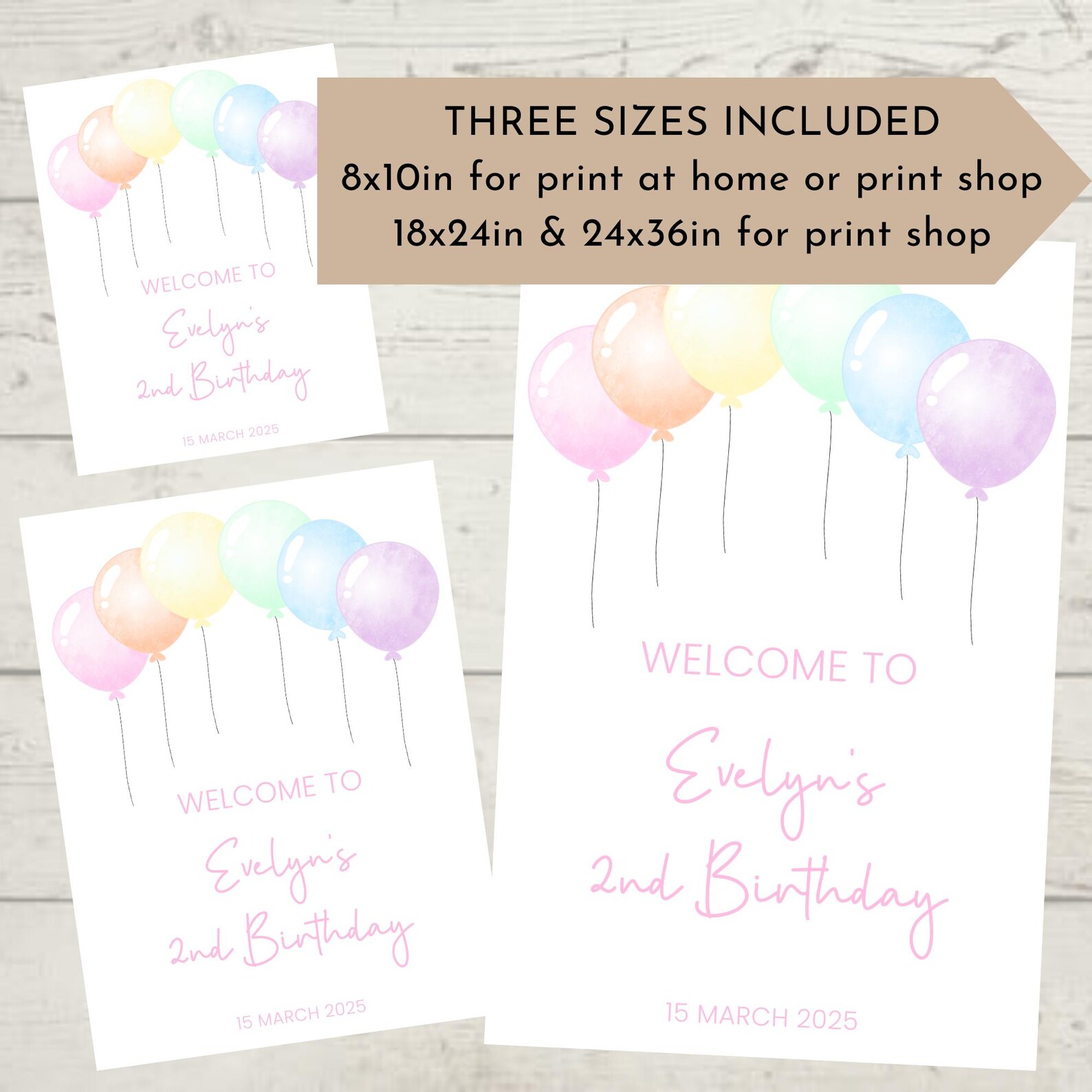 Pastel Welcome Sign Birthday Party Welcome Sign Editable, Pastel ...