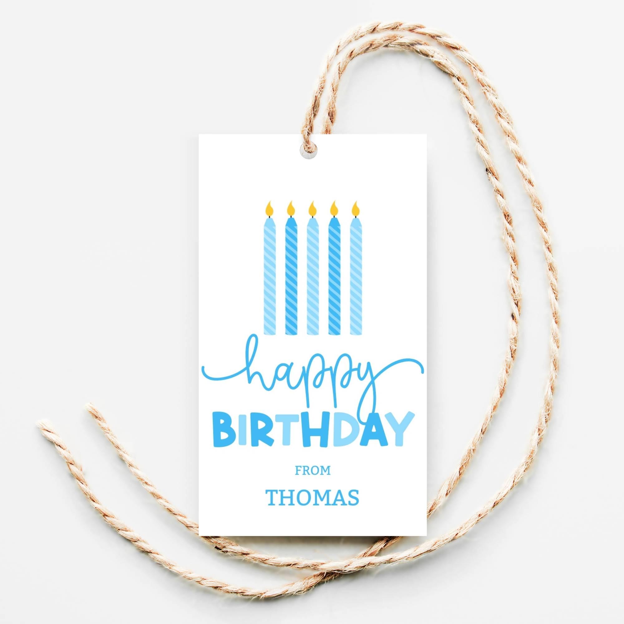 Happy Birthday Tag, Editable Happy Birthday Gift Tag Printable, Boy ...