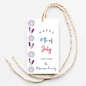 Happy 4th of July Tag, Editable 4th of July Party Favor Tag ...