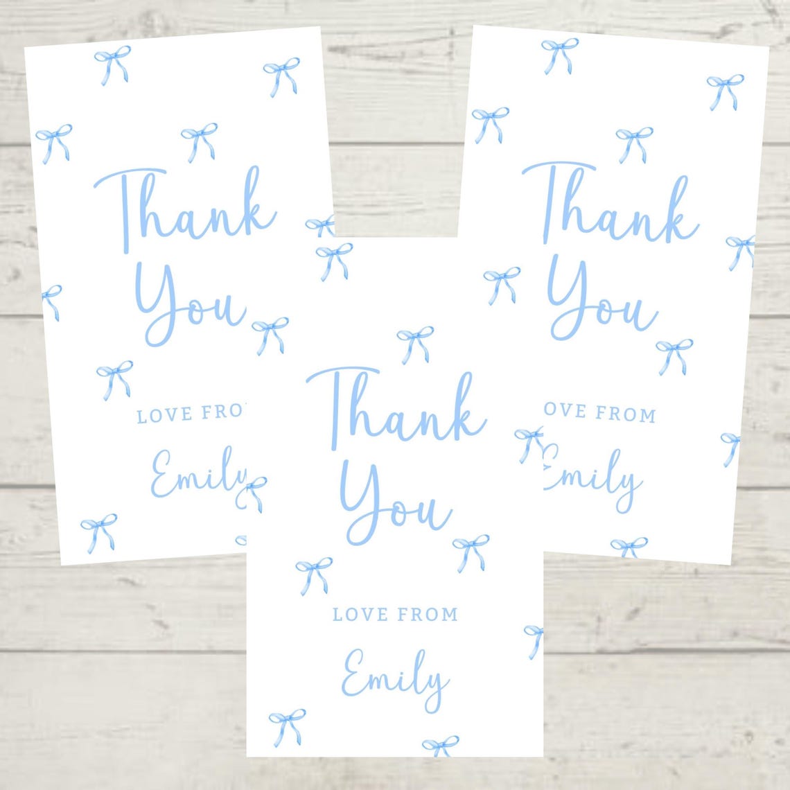 Blue Bow Favor Tag, Blue Coquette Bow Thank You Tag Editable, Blue Bow ...