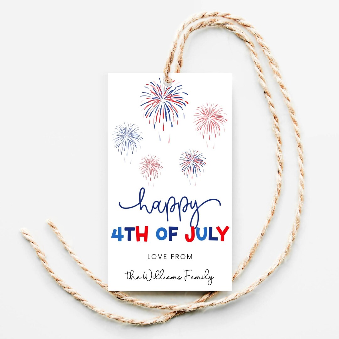 4th of July Tag, Editable Happy 4th of July Party Favor Tag ...