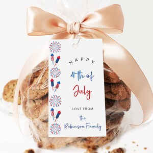Happy 4th of July Tag, Editable 4th of July Party Favor Tag ...