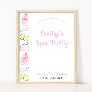 Spa Party Welcome Sign, Editable Spa Birthday Sign, Pink Spa Welcome ...