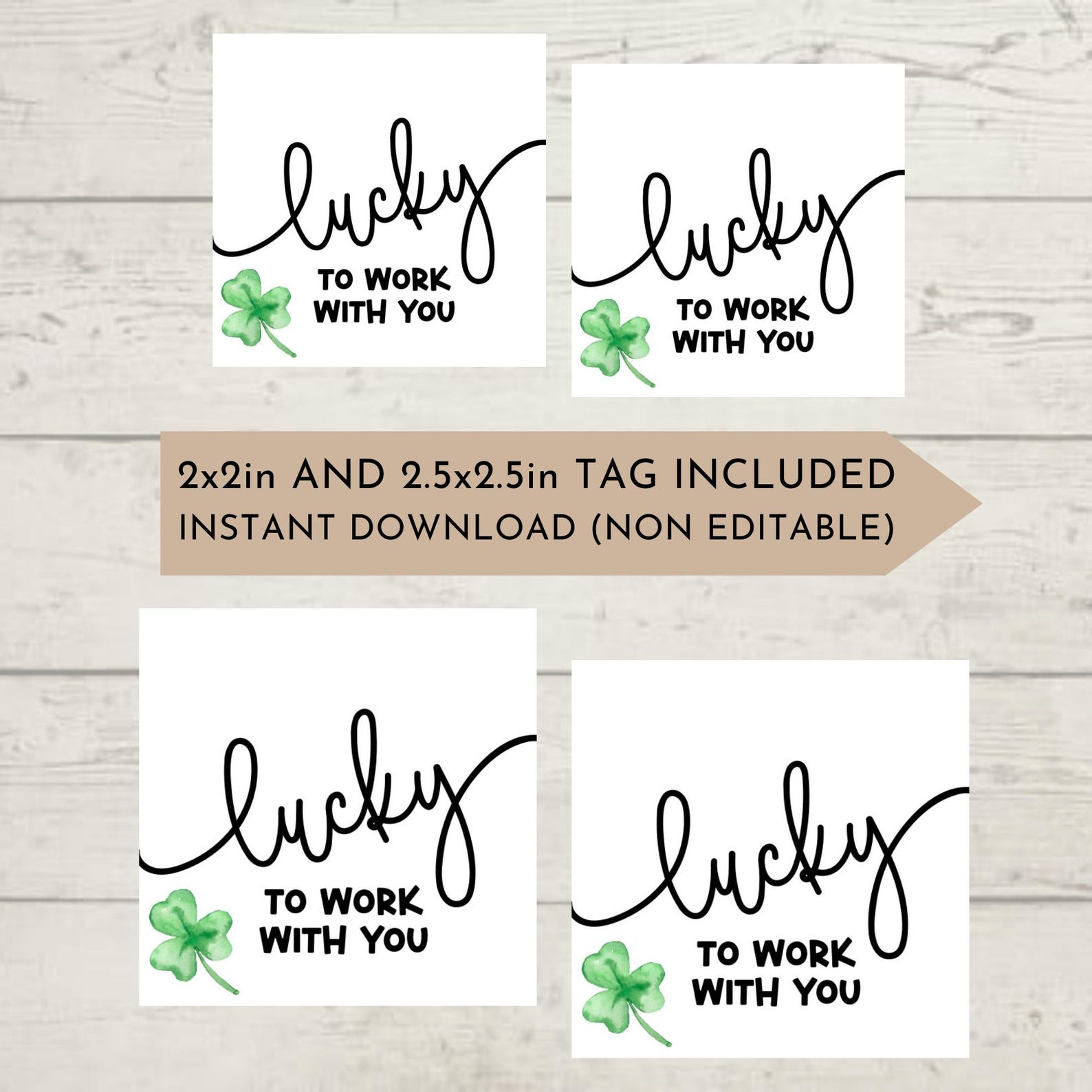 St Patricks Day Tag, Instant Download Lucky to Work With You Tag for ...