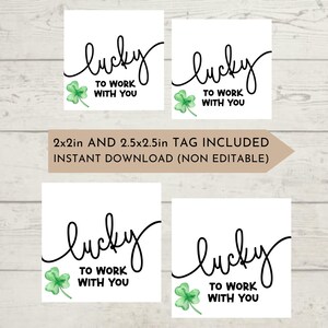 St Patricks Day Tag, Instant Download Lucky to Work With You Tag for ...