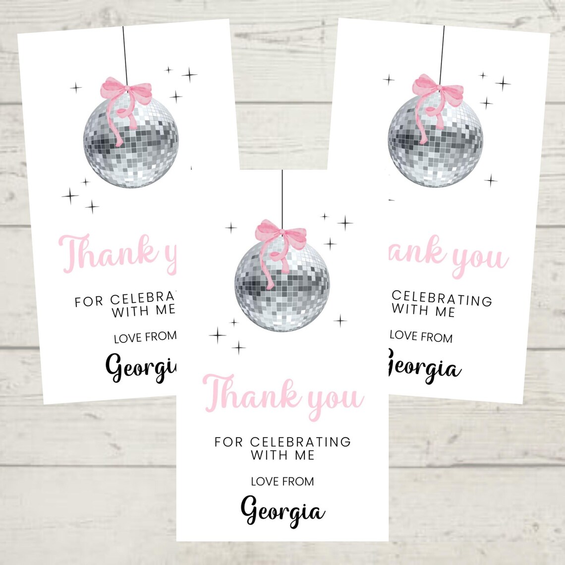 Disco Favor Tag, Editable Disco Birthday Thank You Tag for Party Bags ...