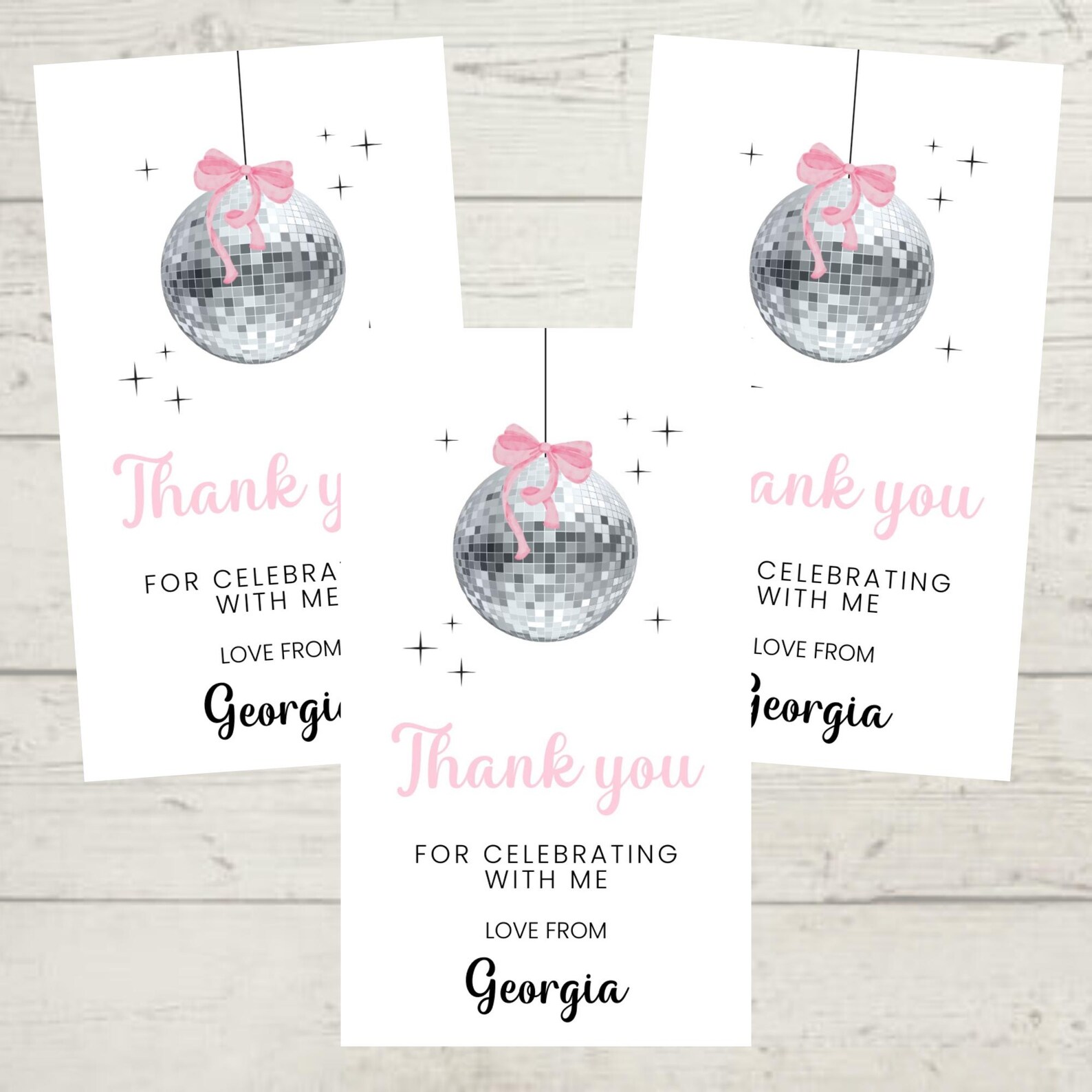 Disco Favor Tag, Editable Disco Birthday Thank You Tag for Party Bags ...