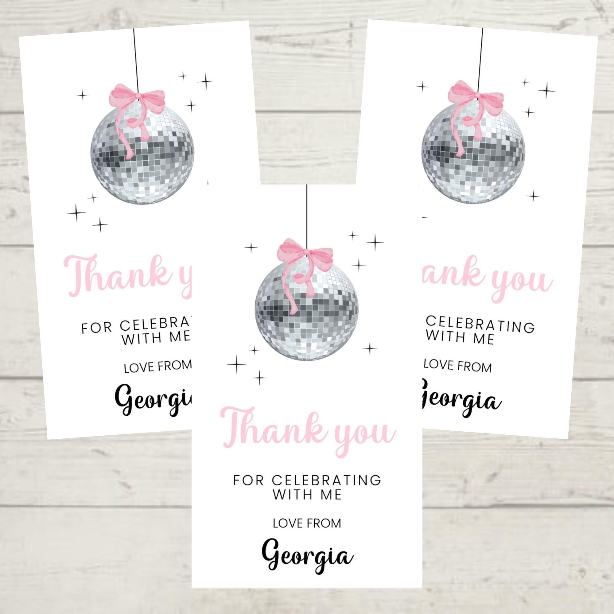 Disco Favor Tag, Editable Disco Birthday Thank You Tag for Party Bags ...