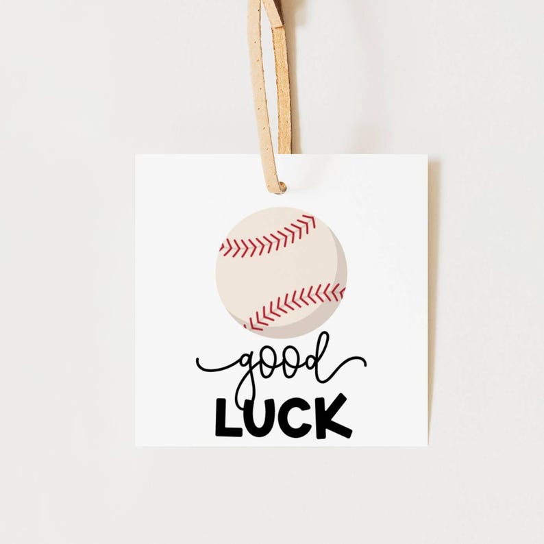 Baseball Good Luck Tag, Instant Download Baseball Tag Printable ...