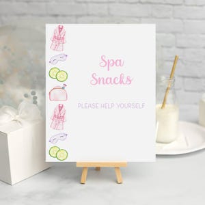 Spa Party Signs, Editable Spa Birthday Signs, Digital Pink Spa Party ...
