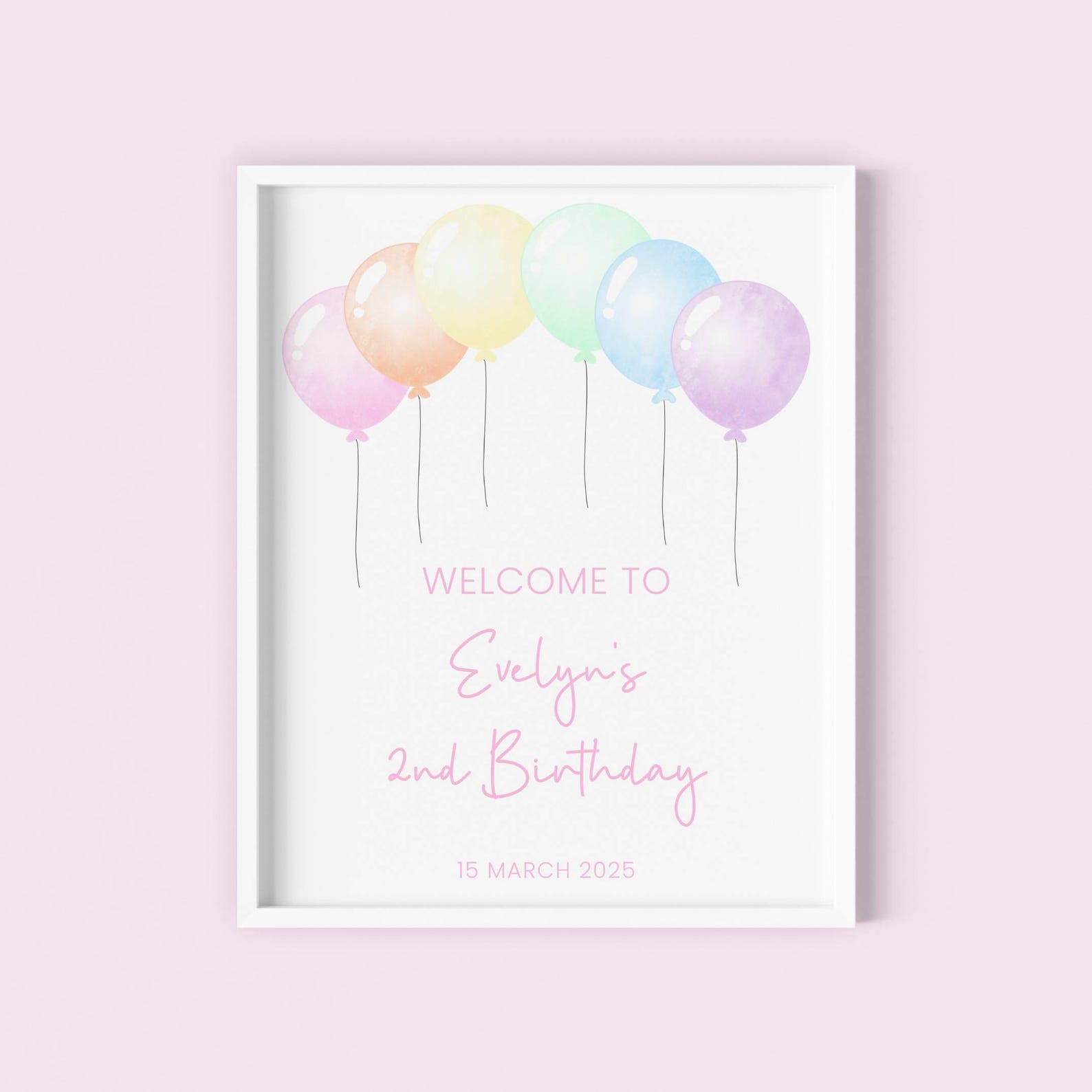 Pastel Welcome Sign Birthday Party Welcome Sign Editable, Pastel ...
