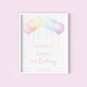 Pastel Welcome Sign Birthday Party Welcome Sign Editable, Pastel ...